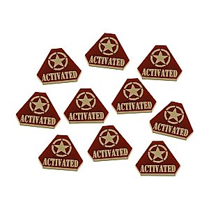 LITKO World War Two Miniature Wargames National Faction Activated Token Game Pieces Compatible with Bolt Action (Brown (United States))