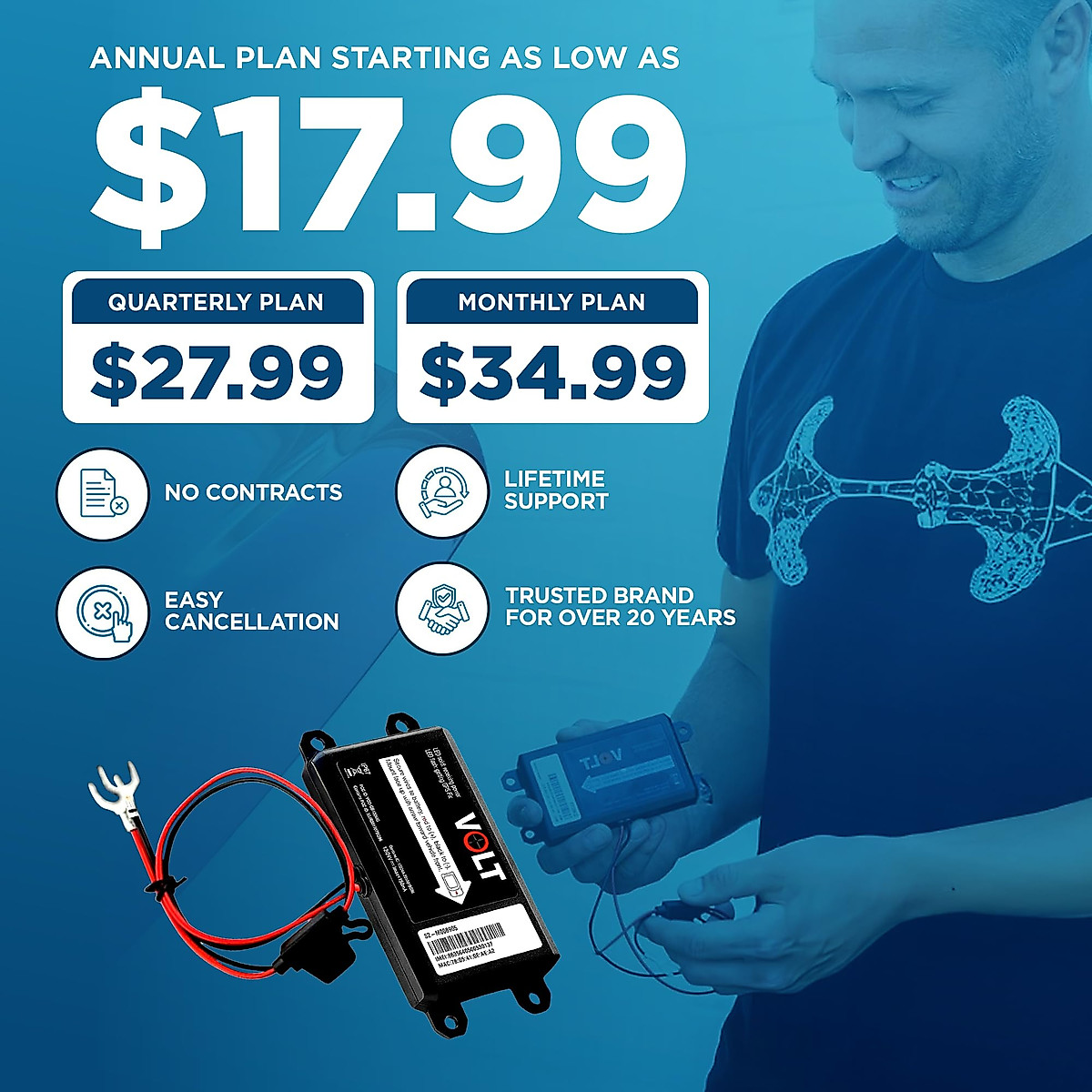 Lightning GPS Easy Wired 4G Vehicle GPS Tracker – Hardwired Hidden Tracking Device, Waterproof, Covert, Real-Time Fleet Security for Cars, Trucks, Motorcycles & Vehicles - Subscription Required