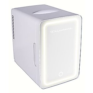 FRIGIDAIRE EFMIS170-WHITE EFMIS170, Skincare Mini Fridge, 10L Capacity, Includes Home Plug & 12V Car Charger, Chills 15 Cans, 2022 version, WHITE, No Size
