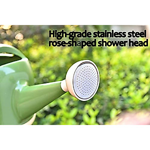 NOBONDO Watering Can 1 Gallon with Sprinkler Head, Plant Watering Can Long Stem Spout for House Indoor Plant Outdoor Flower Decorative Modern Garden Pot (4L, Green)