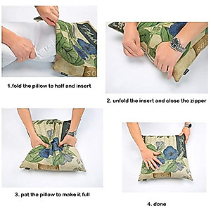 DZGlobal Welcome to Our Porch Pillow Covers Porch Rules Relax Sit Long Talk Much Wooden Pillowcase Home Farmhouse Decor Outdoor Pillowcases for Patio Furniture 18x18 Set of 2
