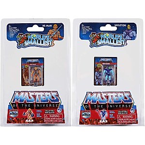 World's Smallest Masters of The Universe Bundle Set of 2 Mini Figures - He-Man and Skeletor