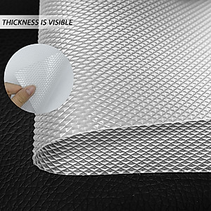 UXTAGR Kitchen Shelf Liner Fridge Liners Drawer Shelf Liner EVA Double Sided Non-Slip Non-Adhesive Anti-Slip Mats for Home Office，Multi-functionLiner Transparent Diamond Pattern（17.7”x 59”）
