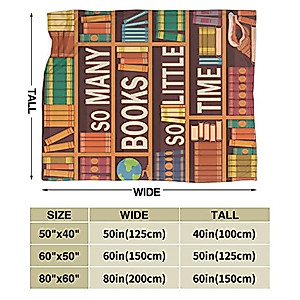 BUUGVIIL Book Lovers Gifts Blanket Reading Gift for Bookish Bookworms Book Lovers Club Librarian Throw Blankets Throws 50*60 in