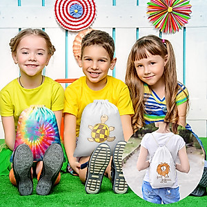 Saintrygo 60 Pcs Tie Dye Cotton Drawstring Bags Drawstring Tote Backpack Items to Tie Dye DIY Birthday Party Favor Bags