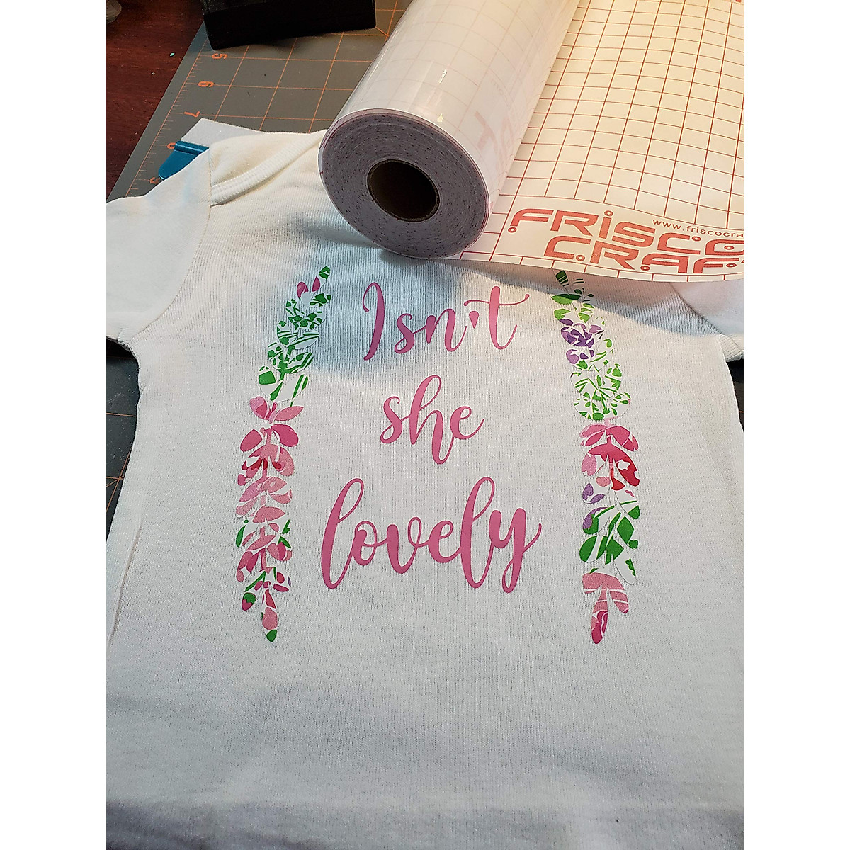 Frisco Craft Transfer Tape for Heat Transfer Vinyl - Iron on Transfer Paper - Heat Transfer Application Paper, Clear Transfer Tape for Printable HTV (12" x 50FT)