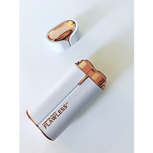 Finishing Touch Flawless Women's Painless Hair Remover Face Duo, Facial Electric Shaver Device, Dermatologist Approved, Hypo-allergenic, White/Rose Gold