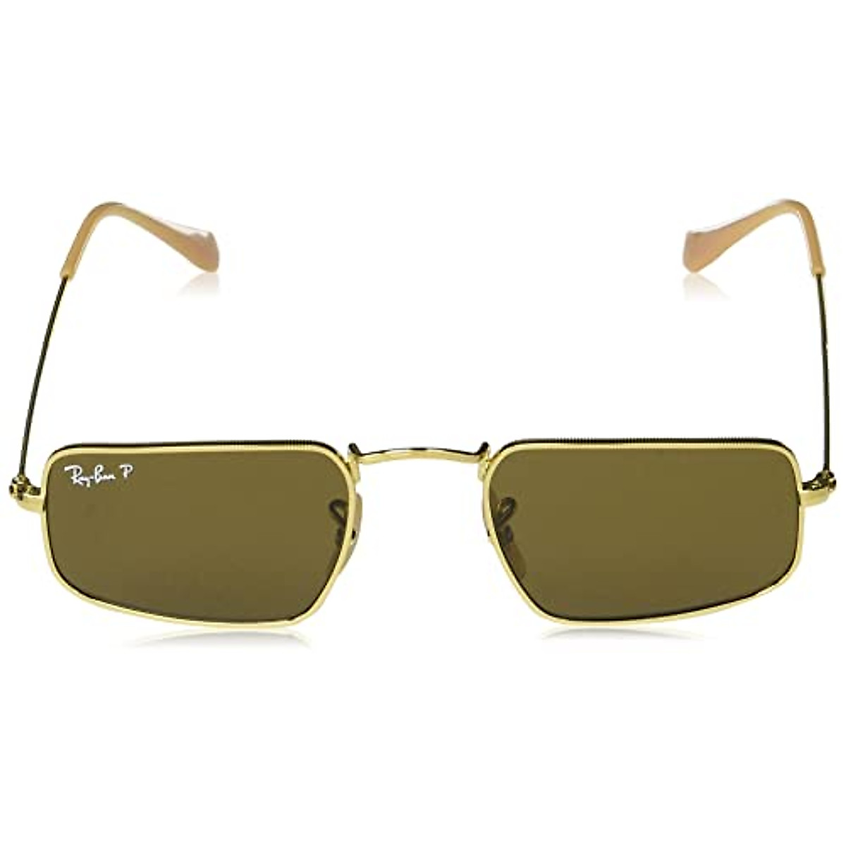 Ray-Ban RB3957 Julie Rectangular Sunglasses, Legend Gold/Polarized Brown, 49 mm