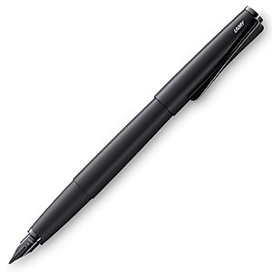 Lamy studio lx-all-black - Fountain Pen in elegant metal body - steel nib, partially platinum-plated & in nib size M - incl T 10 blue ink cartridge