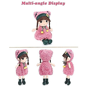 HWD Kawaii 17 inch Stuffed Plush Girl Toy Doll Good Gift for Kids Baby Lover.(Pink)