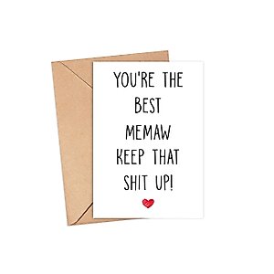Arezzaa You are The Best Memaw Keep That Shit Up - Memaw Birthday Card - Funny Card For Memaw - Thank You For Being My Memaw - Card Gifts For Memaw - Birthday Gifts For Memaw 5*7 inches