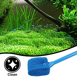 Ntrjtrss Fish Tank Cleaner, Double Sided Sponge Aquarium Cleaner Water Tank Cleaner - Fish Tank Algae Cleaner Fish Tank Glass Cleaner Tank Cleaning Fish