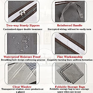 LRIFUE Large Clothing Storage Bags 90L Clothes Storage Bag,Foldable Clothing Storage Halloween Bags with Zippers, 3PACK Clothes Bags for Storage, Grey