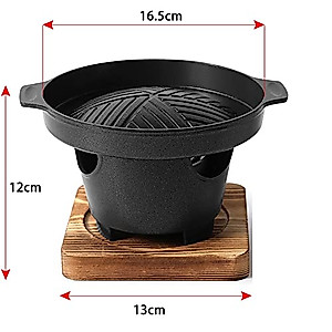 GEEKLLS Charcoal grills Mini Barbecue Oven Grill One Person Cooking Home Wooden Frame Alcohol Stove BBQ Outdoor Garden Party Roasting Meat Tool