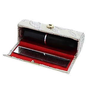 Elegant Ladies Lipstick Case with Mirror Purse Lip Stick Holder - Set of 2