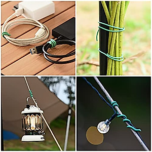 TELENT OUTDOORS 80 Feet Soft Plant Ties Green Plant Twist Ties, Plant ties for Support with 20 PCS Plant Clips, Gardening Supplies for Plants Office Home Organization 3mm Diameter