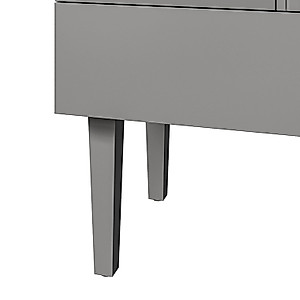 SSLine Free Standing 24-Inch Bathroom Vanity with Ceramic Sink Modern Small Bathroom Vanity with Top Basin and Storage Cabinet Floor Stand Wood Bath Vanity w/Gold Handles for Small Space(Grey)