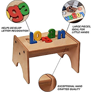Personalized Puzzle Step Stool for Kids- Personalized Wooden Name Stool- Personalized Child Name Stool