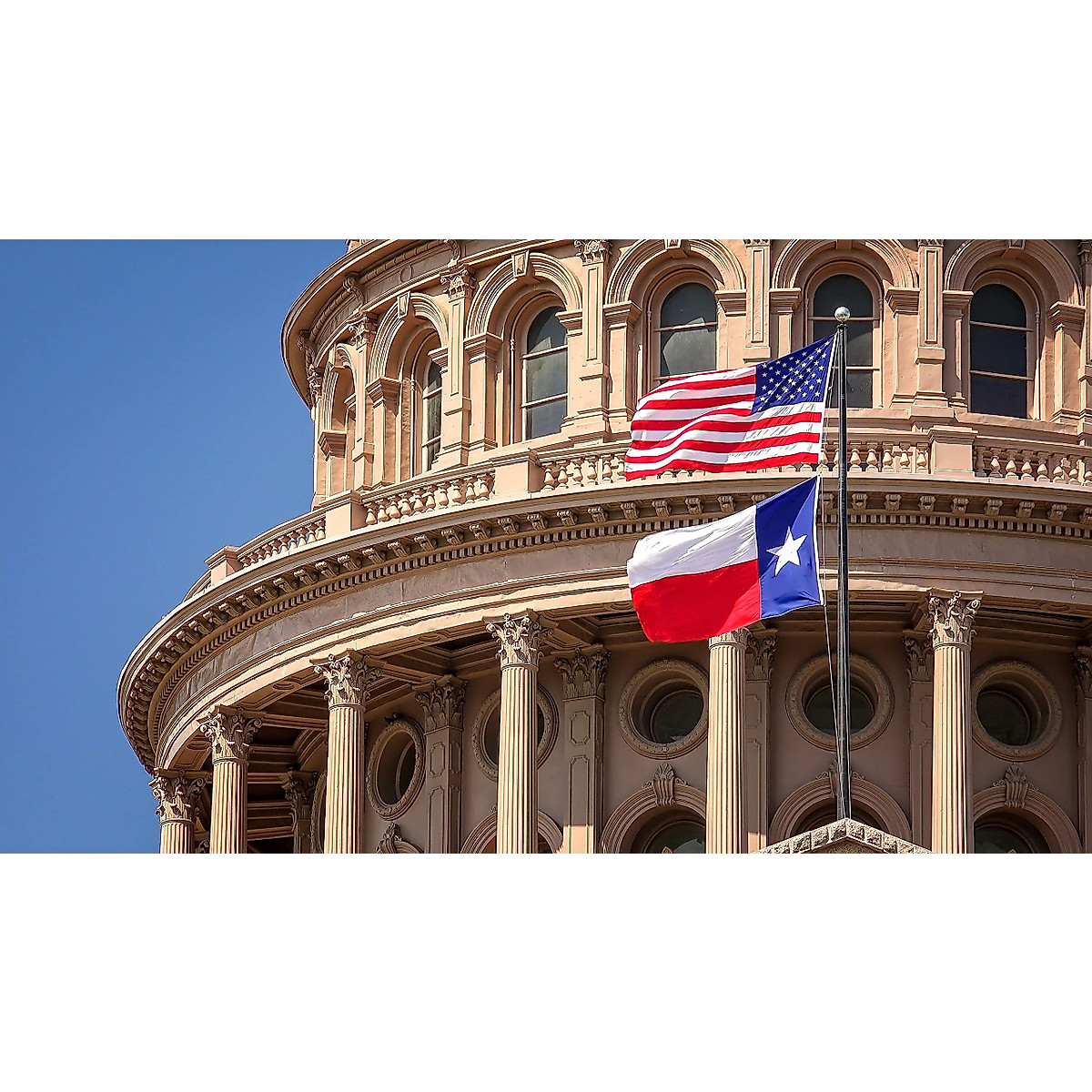 Texas Flag 3 x 5 ft Outdoor, High Wind, Heavy Duty Large TX State Flags for Outside, Durable Nylon with Luxury Embroidered Stars Sewn Stripes Brass Grommets
