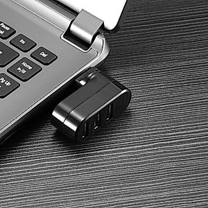 OUQYLG USB 3 Port Splitter, Mini USB Hub, USB 3 Port Compact Portable Rotatable HUB, USB Hub Dock [90°/180° Degree Rotatable] for Flash Drive Mobile HDD PC Laptop Notebook and More - Black