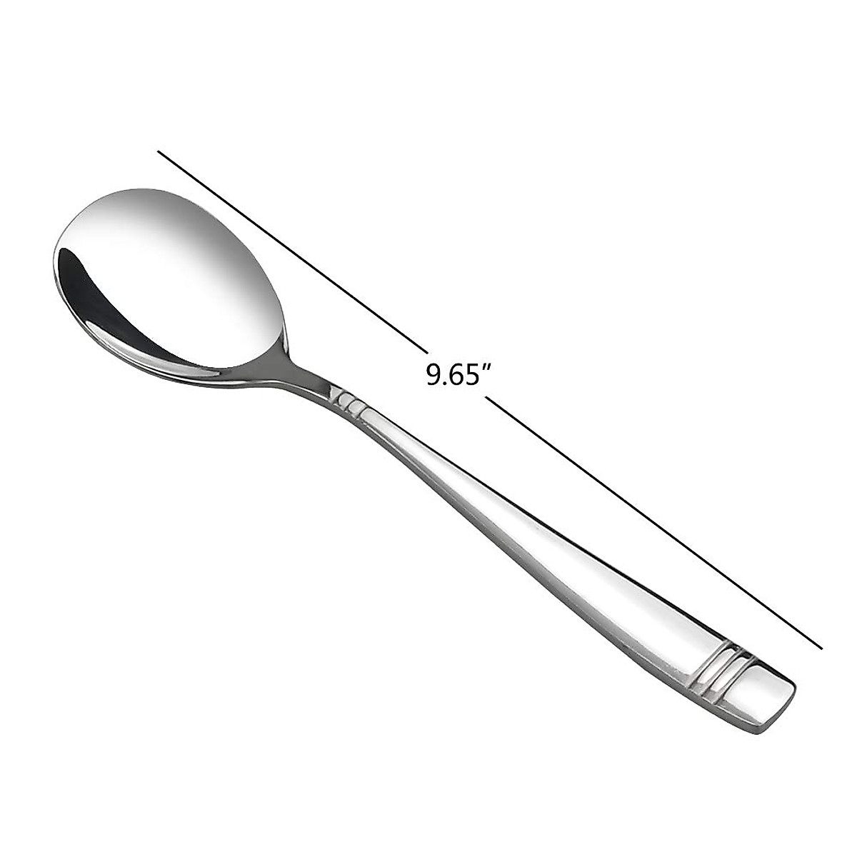 Obston Stainless Steel Buffet Serving Spoons, 9.65 Inch Dinner Buffet Spoons, Set of 6