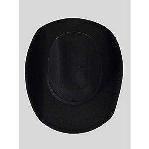 QWINEE Western Cowboy Hat Cowboy Hat with Rhinestone Tassel Decor Halloween Cow Fedora Hat Costume Accessories for Women Men Black one-Size