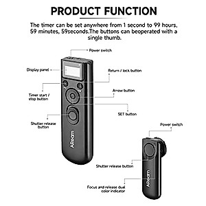 Wireless Digital Timer Remote Shutter Release Trigger Intervalometer for Canon EOS Rebel T6 T7 80D 70D 60D 60Da 77D T7i T6i T6s SL2 SL1 T5 T3 T5i T4i T3i T2i EOS R M6 M5 Cameras…