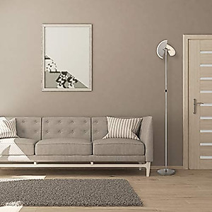 Worldwide Lighting Mantis led multi-directional floor lamp touch dimmable stand torchiere light silver finish Wobble free base safe for kids and pets Living Room Bedroom Kids Room Standing Light