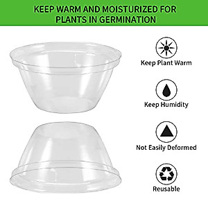 50 Sets Hydroponic Grow Basket, Plant Pod Kit Plant Growing Container with Transparent Insulation Domes, Replacement Grow Baskets, Hydroponic Garden Accessories(Size:4.4x1.3x6.5cm)
