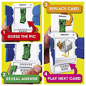 100 PICS Unofficial & Independent Minecraft Guide - Guess 100 Minecraft Items | Flash Cards with Slide Reveal Case | Card Game, Gift, Stocking Stuffer | for Kids and Adults | Ages 6+