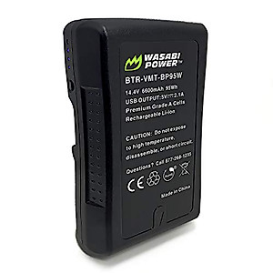 Wasabi Power V Mount/V Lock Battery (95Wh, 14.4V, 6600mAh) Rechargeable Li-ion Battery for Broadcast Video Camcorder, Compatible with Sony HDCAM, XDCAM, Digital Cinema Cameras and Other Camcorders