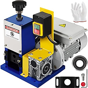Happybuy Automatic Electric Wire Stripping Machine 0.05"-0.98", Cable Wire Stripper Machine, Portable Wire Stripper Machine for Scrap Copper Recycling, Including A Extra Blade(Dark Blue)