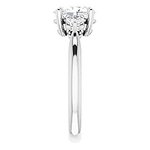 JEWELERYIUM 1 CT Oval Colorless Moissanite Engagement Ring, Wedding Bridal Ring Set, Eternity Sterling Silver Solid Diamond Solita White