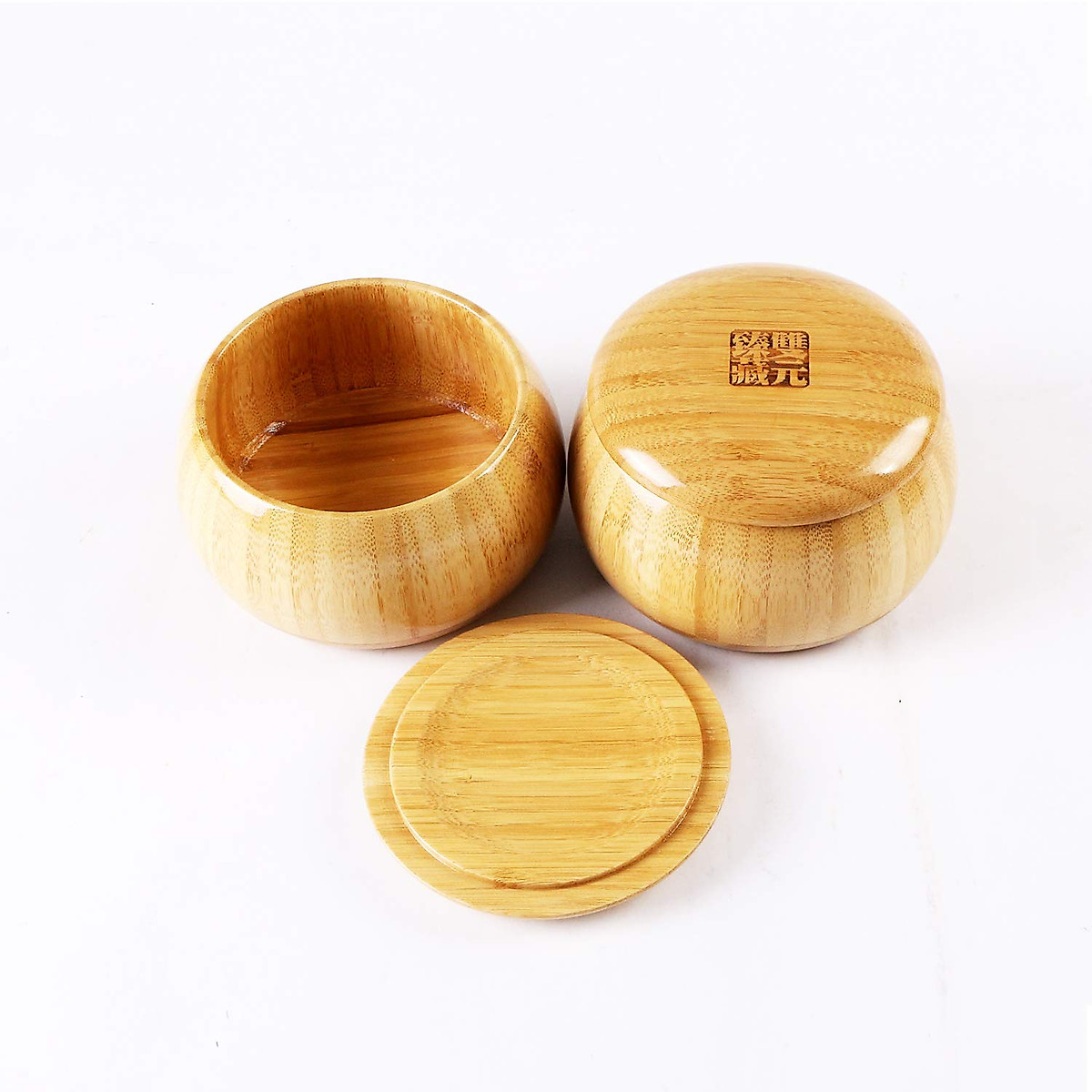 SongYun Go Game Set Reversible 19x19 / 13x13 Bamboo Game Board with Single Convex Ceramic Stone 361pcs and Bamboo Go Bowls, 2 Players Board Game