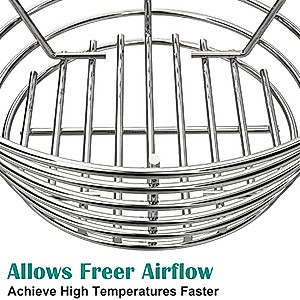 EasiBBQ 10-inch Charcoal Ash Basket for Small Big Green Egg, Kamado Joe Classic and Other Similar Grills, Heavy Duty Stainless Steel.