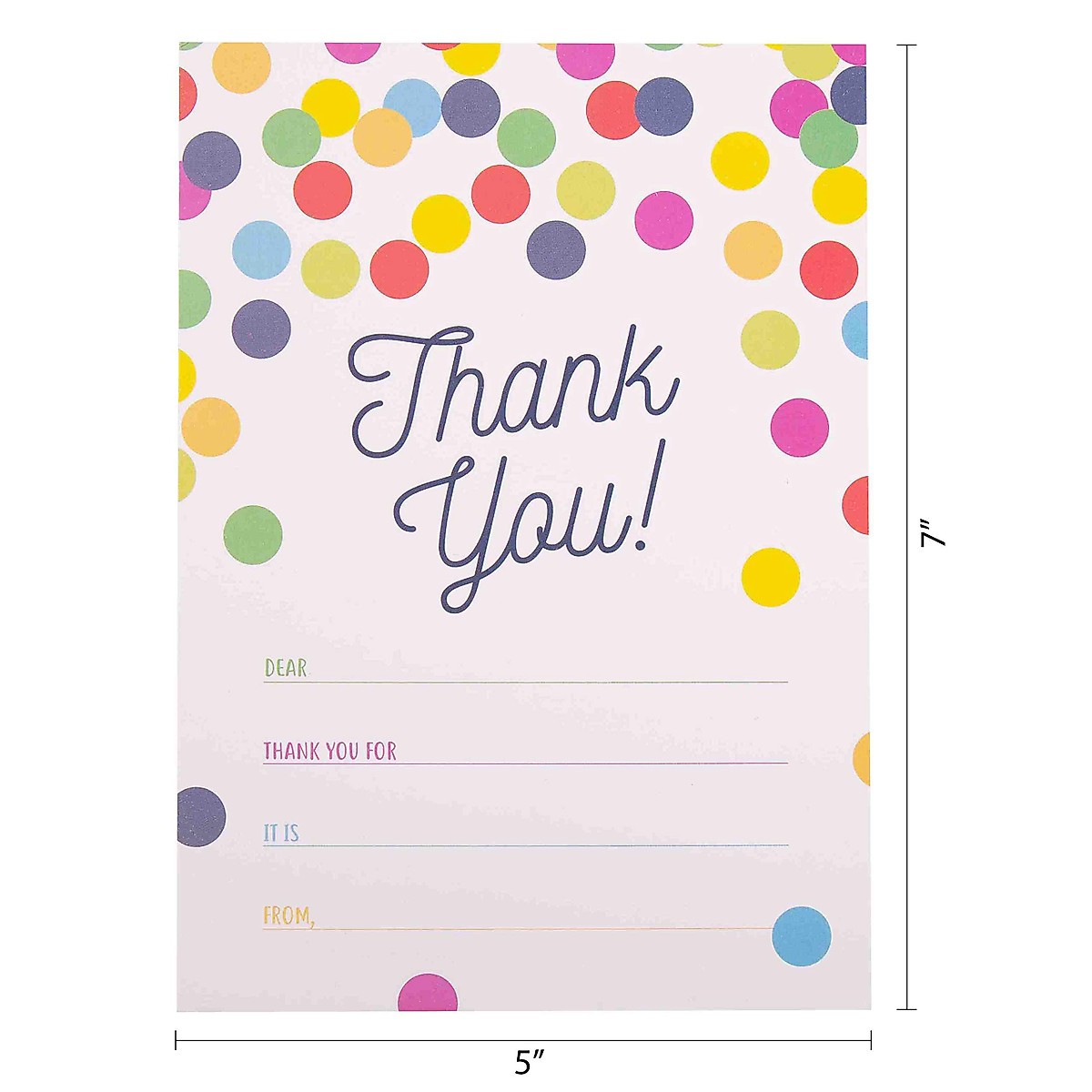 GSM Brands Thank You Cards for Kids - 20 Cards with Envelopes