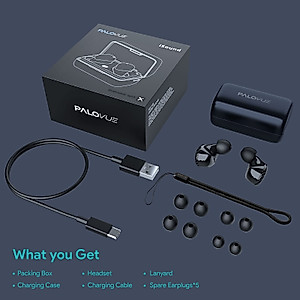 PALOVUE Wireless Earbuds Bluetooth Headphones, Wireless Earphones CVC8.0 Noise Cancelling Earbuds with Touch Control and 4 Mic for Clearer Call, Deep Bass Stereo in-Ear Headphones Qualcomm CSR Chip