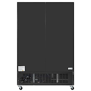 KoolMore MDR-2D-GSLD Commercial Glass 2 Door Display Refrigerator Merchandiser - Upright Beverage Cooler with LED Lighting - 45 Cu. Ft., Black