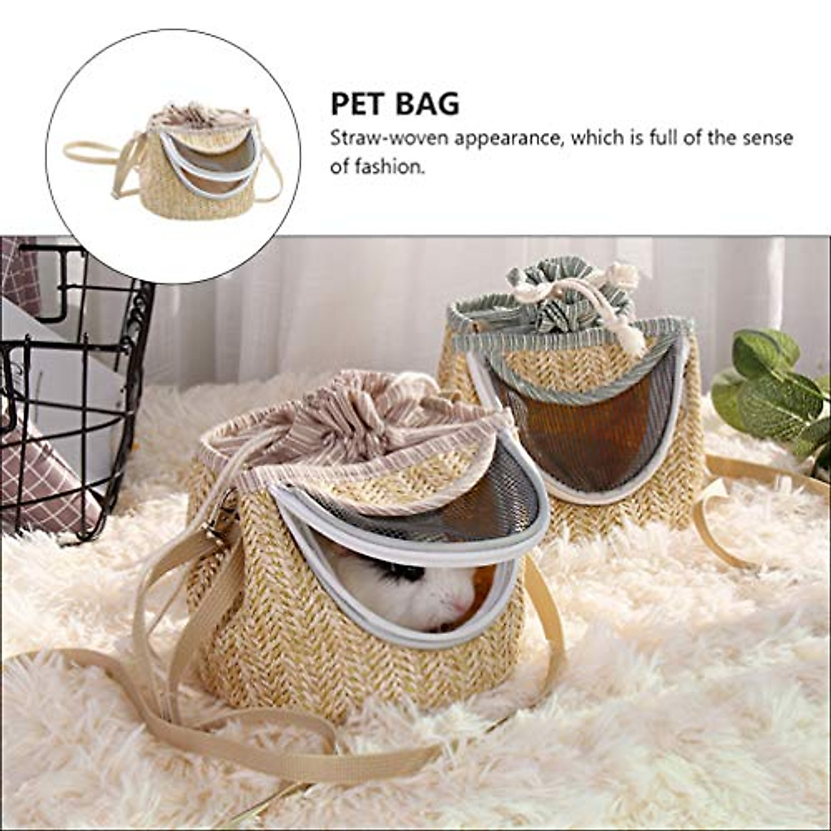 Balacoo Hamster Carrier Bag Small Animal Portable Outgoing Bag Pouch for Sugar Glider Hamster Squirrel Small Animals,Light Coffee,S1151HQ159N1UTG1,14X14CM