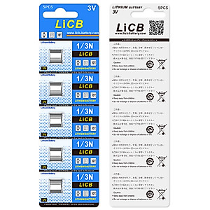 LiCB CR1/3N Battery 3V Lithium 1/3N Batteries (5 - Pack)