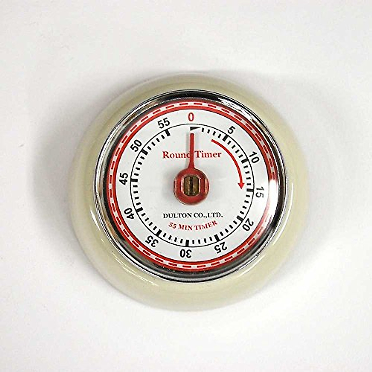 Dulton 100-189IV Kitchen Timer with Magnet, Ivory, Steel, Analog, Retro, Diameter 2.8 inches (70 mm), Depth 1.2 inches (30 mm)