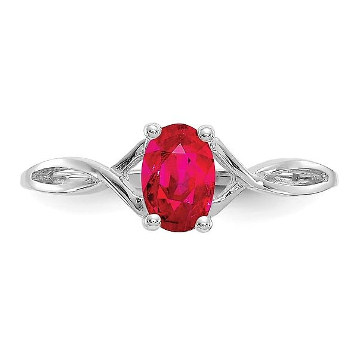 IceCarats 14K White Gold Red Ruby Ring July Birthstone Jewelry Size 7.00