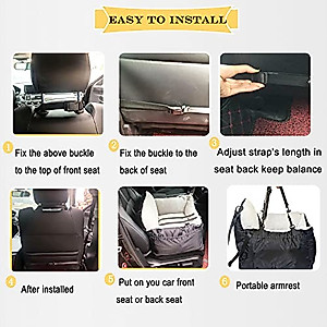 Dog Car Seat for Small Dog Under 25,Fully Detachable and Washable Ultra Soft Car Travel Bed Two Portable Handle and Storage Pockets,with Clip-on Soft Dog Car Seat,Portable Dog Car Travel Carrier Bed