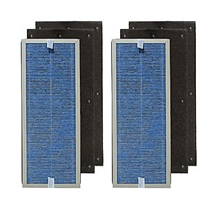 PUREBURG MS18 True HEPA Replacement Filter Set Compatible with Membrane Solutions MS18 Air Purifier, H13 4-Stage Filtration Activated Carbon Air Clean Dust VOCs Odor,2-Pack