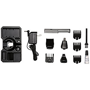 Wahl 9855-300 Groomsman Pro All-in-one Rechargeable Grooming Kit, Black/Silver