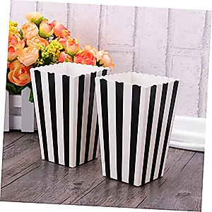 jojofuny 24pcs Popcorn Boxes Candy Containers Disposable Containers Snack Box Container Popcorn Bags Buckets Cardboard Container Popcorn Buckets Popcorn Boxes Party Bags Black Gift Box