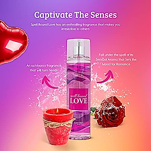 Body Spray For Women, Womens Perfume Fragrance Body Mist And Sprays, Women's Romantic Luxury Scented Holiday Gifts and Birthday Presents, 8 oz Fine Mist Spray Bottle (Spell Bound Love)