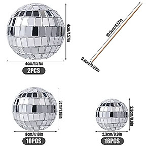 30 Pieces Disco Ball Cupcake Toppers Mini Disco Ball Picks Disco Theme Cake Toppers for Cake Decorations Cupcake Decor Dessert Accessories Disco Party Ornament (Silver)