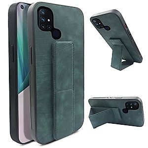 Compatible with OnePlus Nord N10 5G Mobile Cover with Magnetic Kickstand Vertical Stand Holder Thin Slim TPU Full Body Cell Phone Cover for One Plus N 10 G5 1 Plus 10N 1plus One+ 1+ N105G Women Green