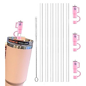 Replacement Straw Compatible with Stanley 40 oz 30 oz Cup Tumbler, Includes 6 Straws, 3 Straw cover, and 1 Brush.